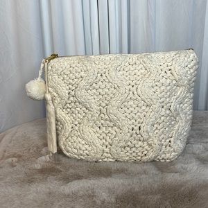 Enchante Accessories | Bags | Crocheted Clutch With Tassel And Puff ...